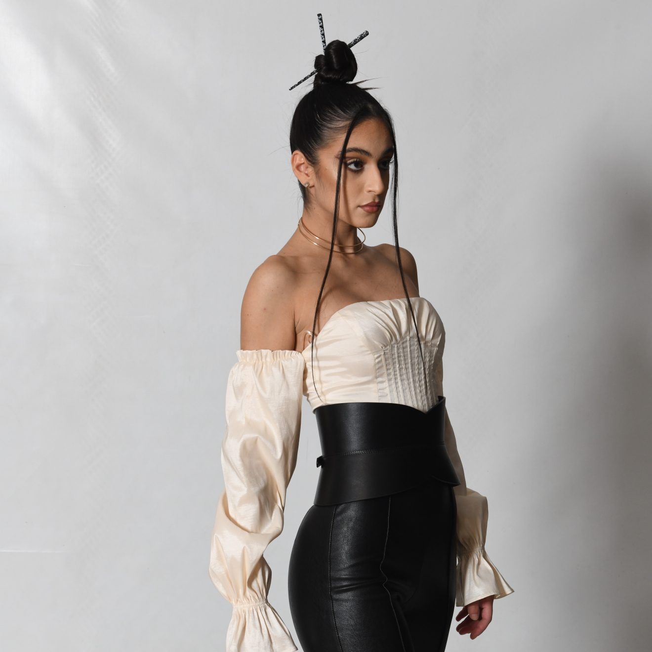 Black XO Leather Corset Belt - ARIA MARGO