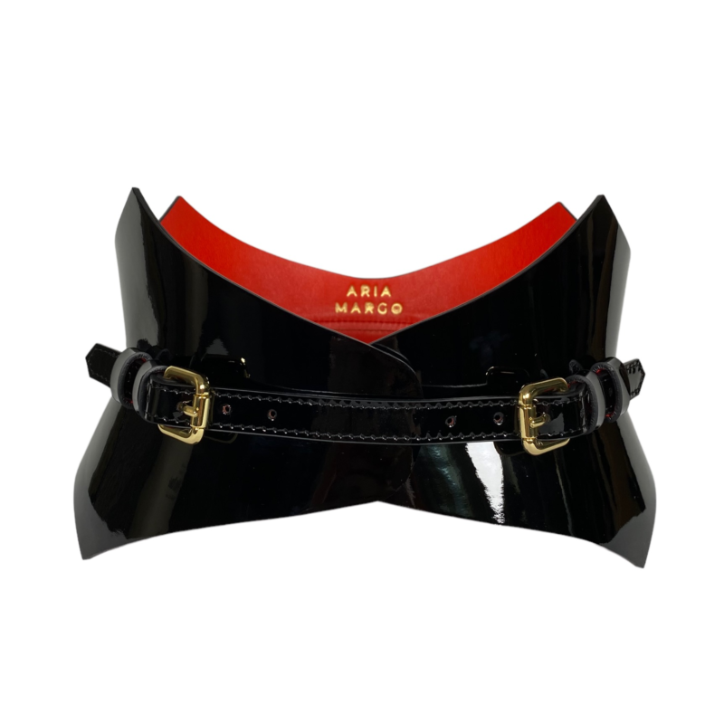 Thorns Black Patent Leather Corset Belt - ARIA MARGO