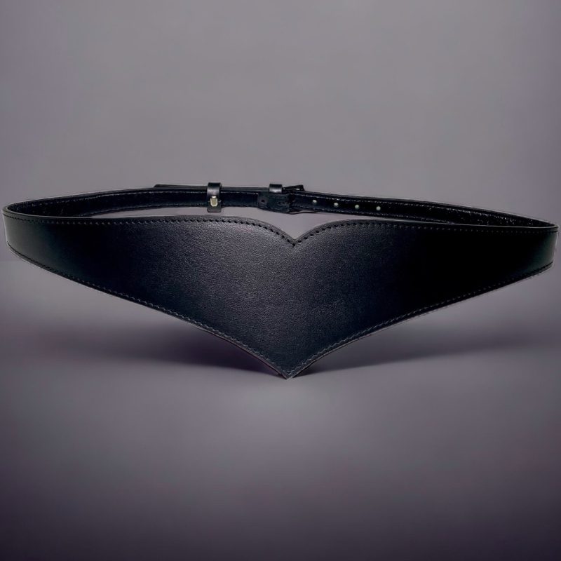 Asymmetrical Black Leather Belt - ARIA MARGO