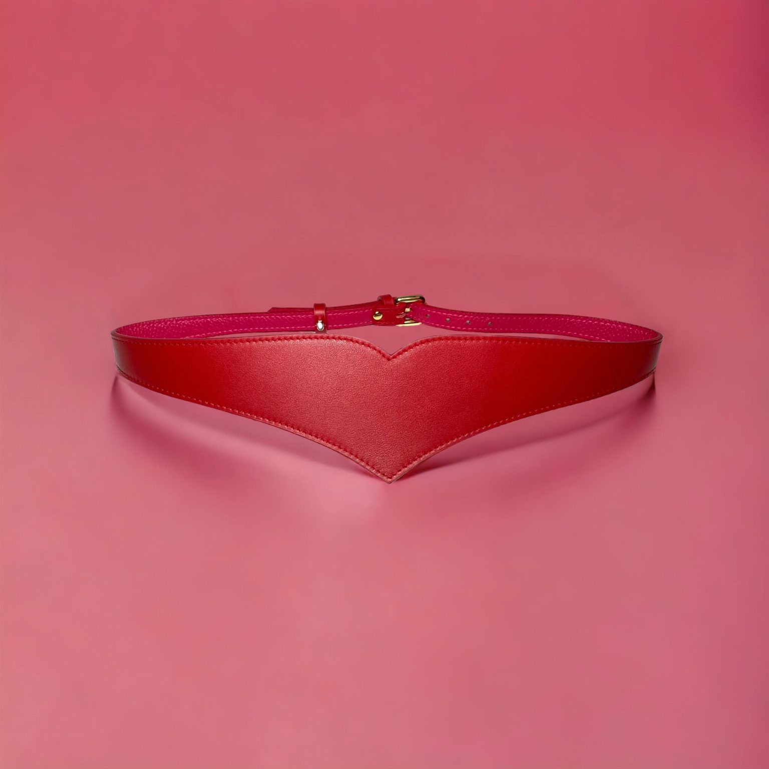 Red Heart Shaped Leather Belt - ARIA MARGO