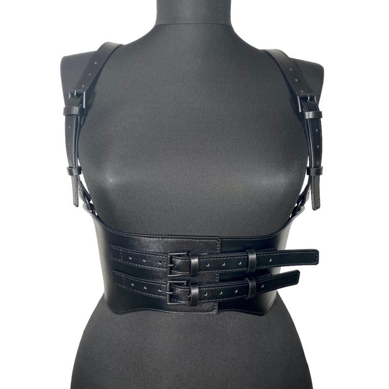 Black XO Leather Corset Belt - ARIA MARGO