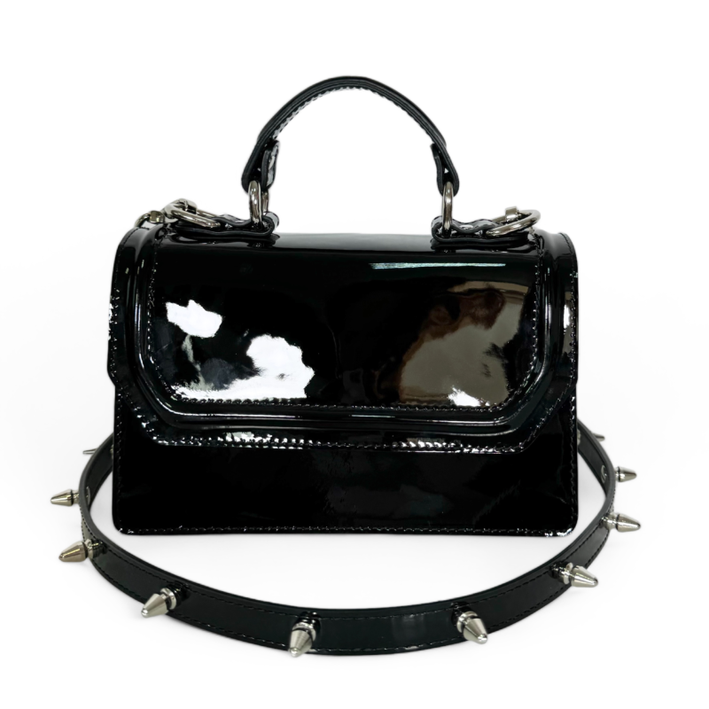 Gamma Black Patent Bag - ARIA MARGO